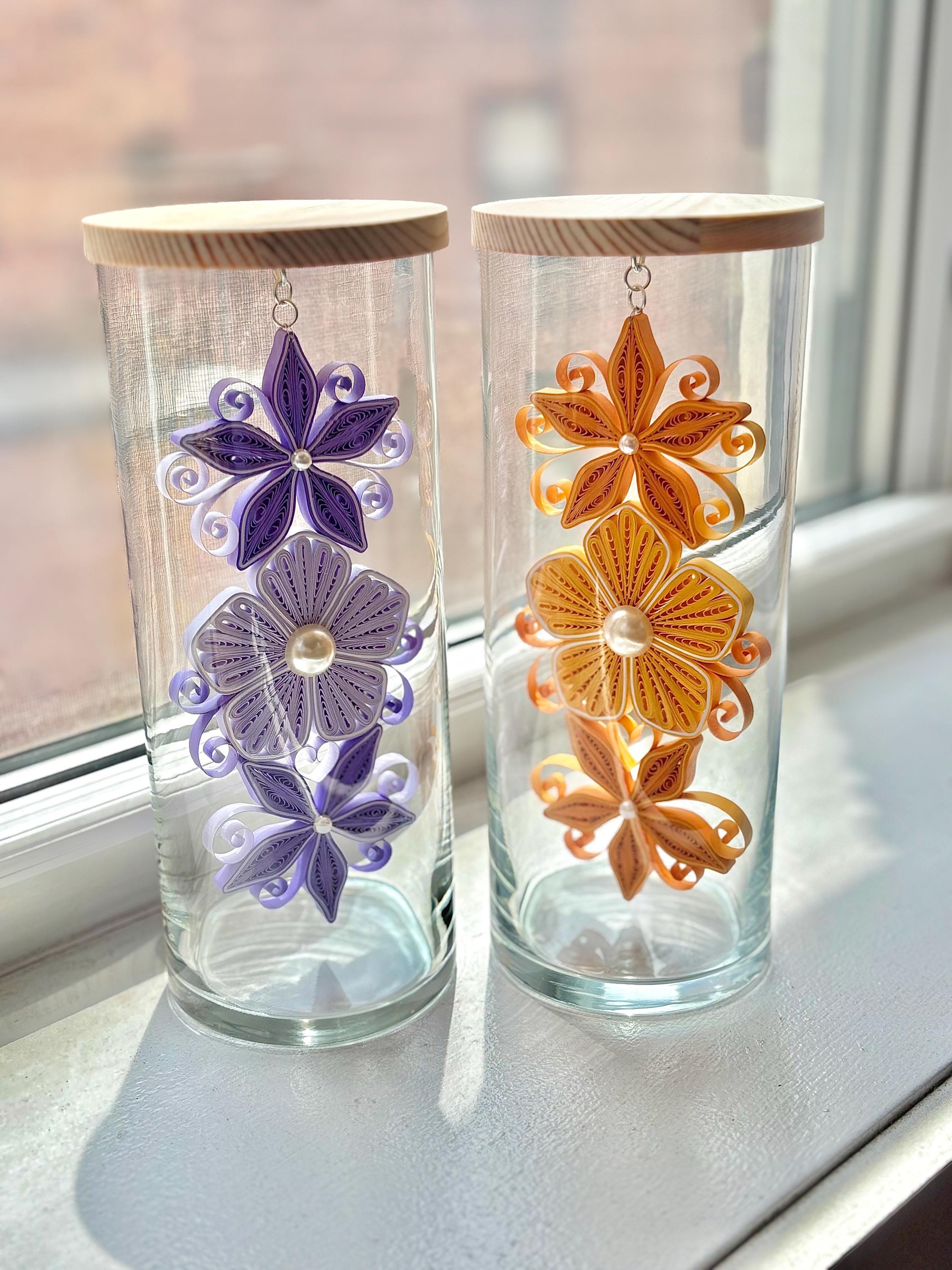 Paper Quilled Orange Flower Jar, Interchangeable Floral Decor - Etsy