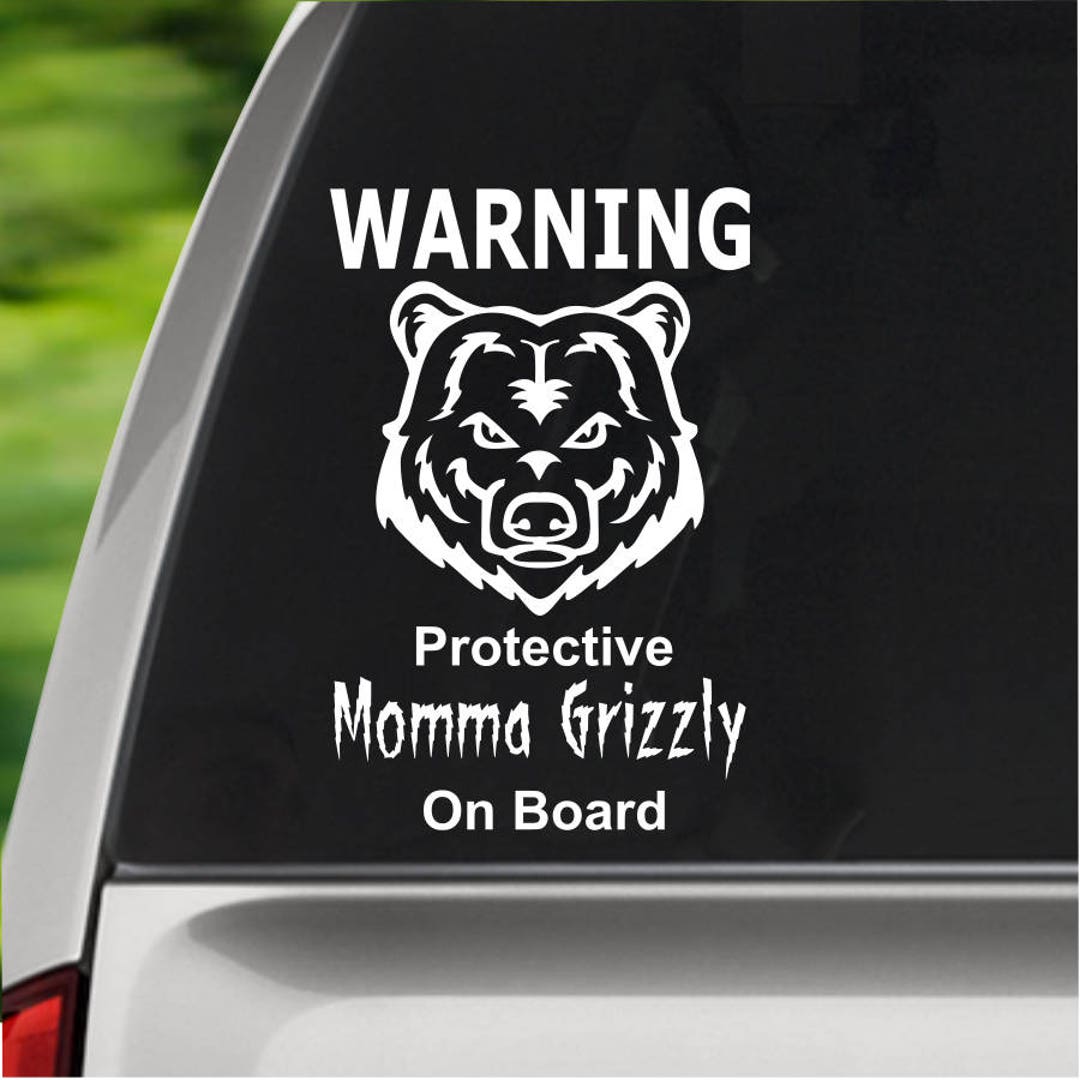 Momma Grizzly Bear Car Decal: Protective Mom Sticker - Etsy