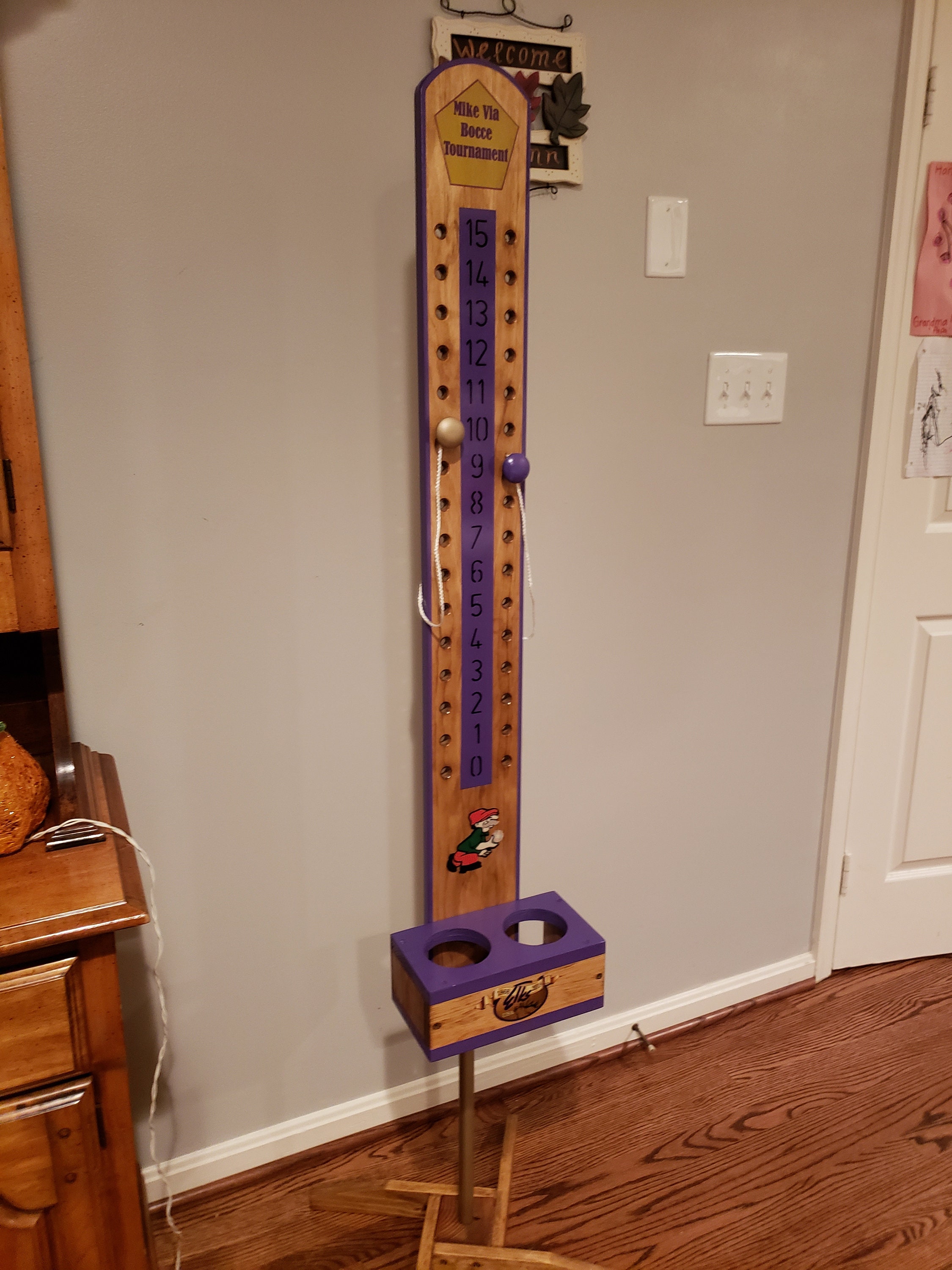 Bocce Scoreboard Natural Wood Finish - Etsy