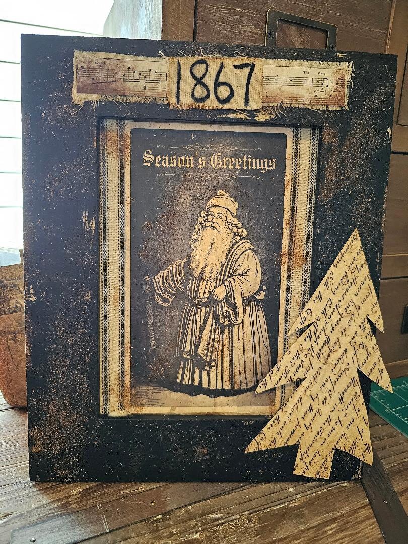 Santa Tree Christmas Frame - Etsy