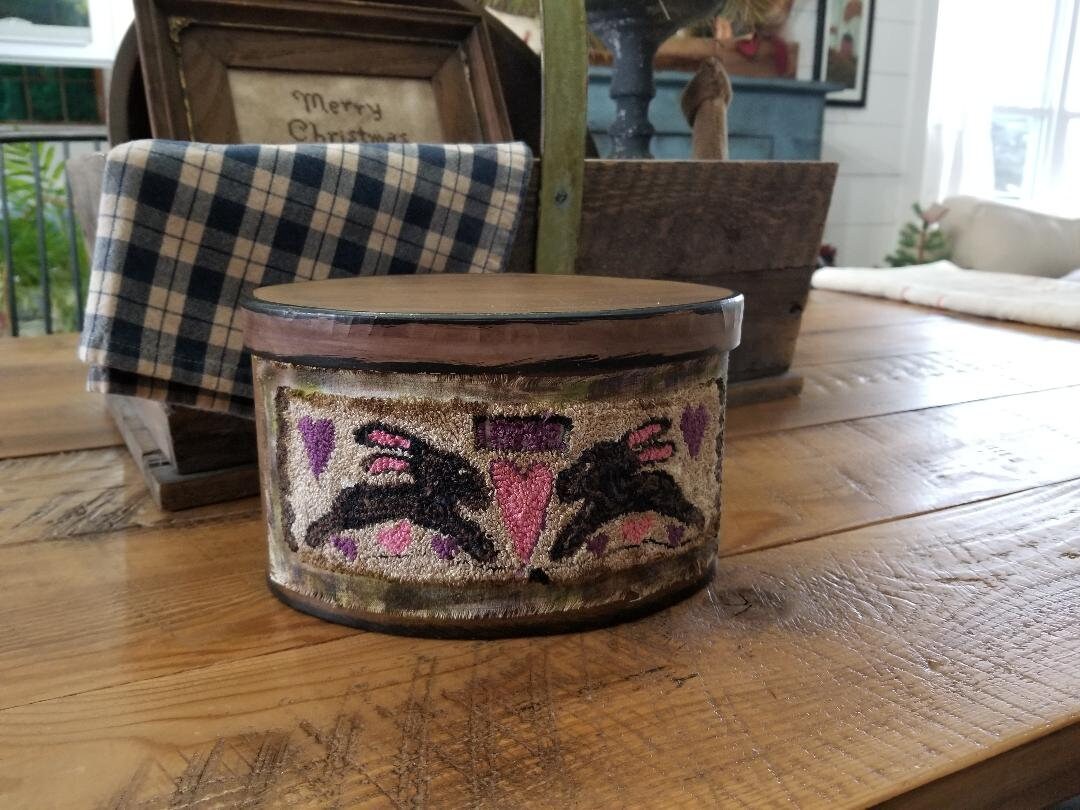 Punch Needle Bunnies on Paper Mache Box - Etsy