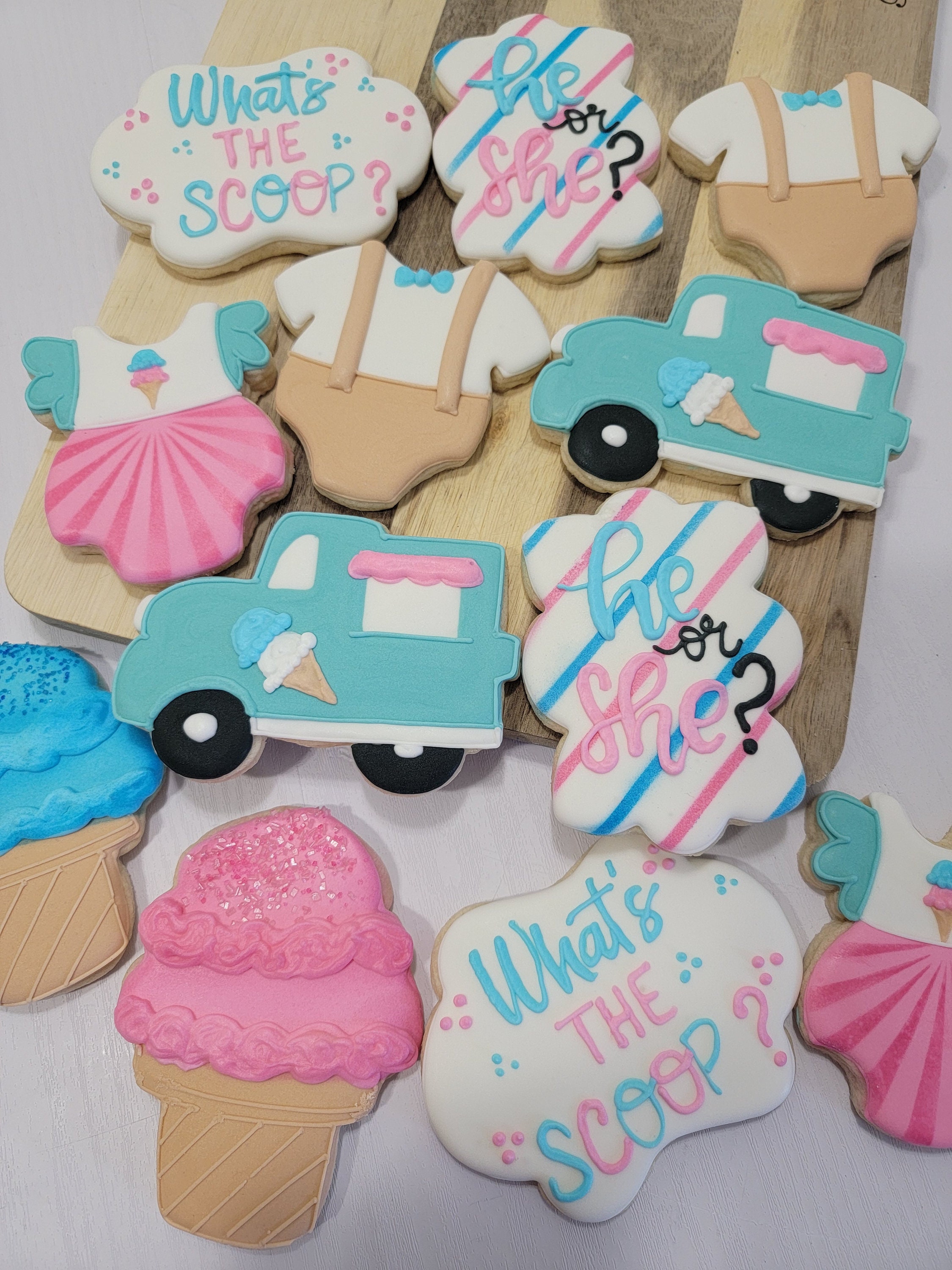 What's the Scoop, Gender Reveal Cookies - Etsy