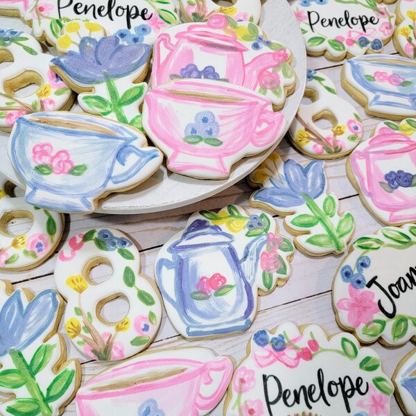 Tea Party Cookies - Etsy