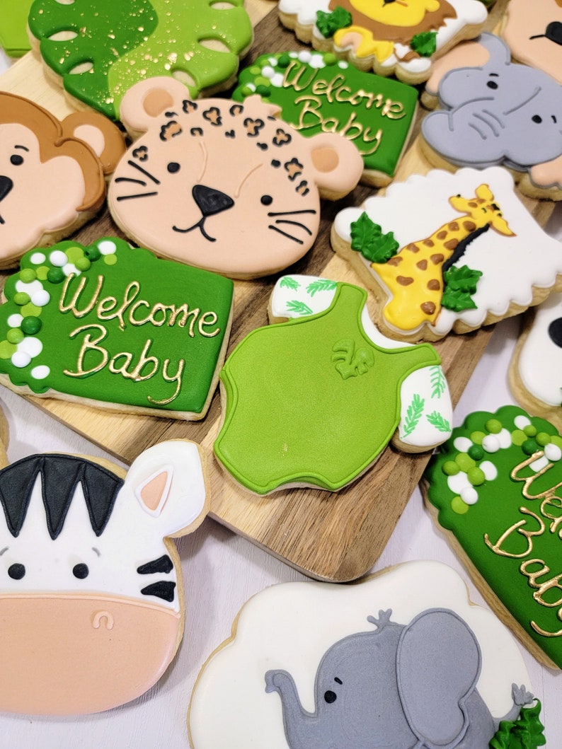 Jungle, Wild Animal, Safari Cookies, Baby Shower, Birthday Cookies - Etsy