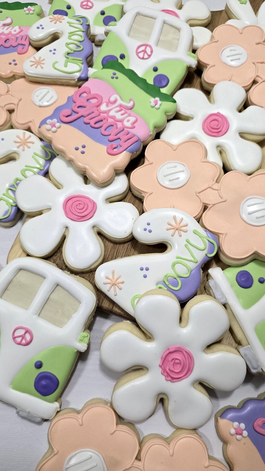 Two Groovy; Hippie Cookies; 2nd Birthday Cookies - Etsy
