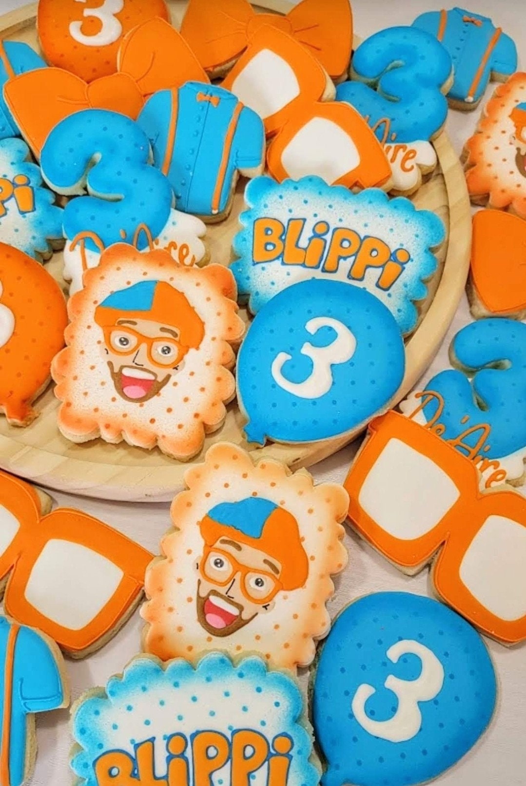 Blippi Birthday Cookies Orange and Blue Character Cookies - Etsy