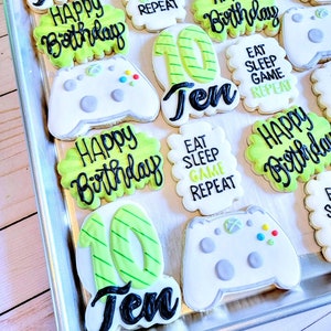 Video Game, Gamer, Birthday Cookies. Xbox or Playstation - Etsy