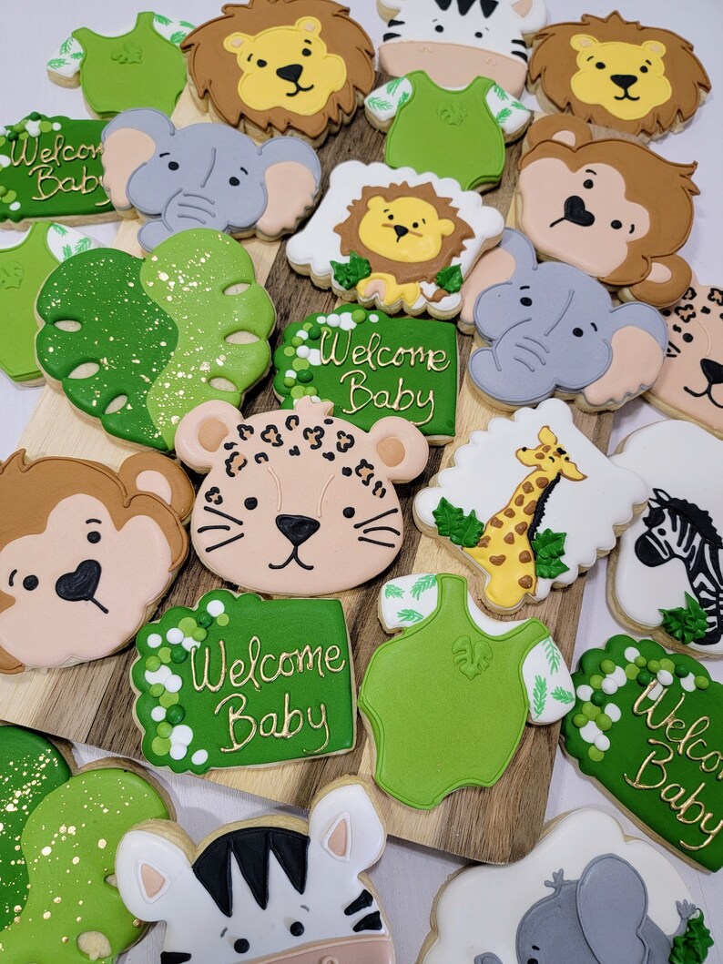 Jungle, Wild Animal, Safari Cookies, Baby Shower, Birthday Cookies - Etsy