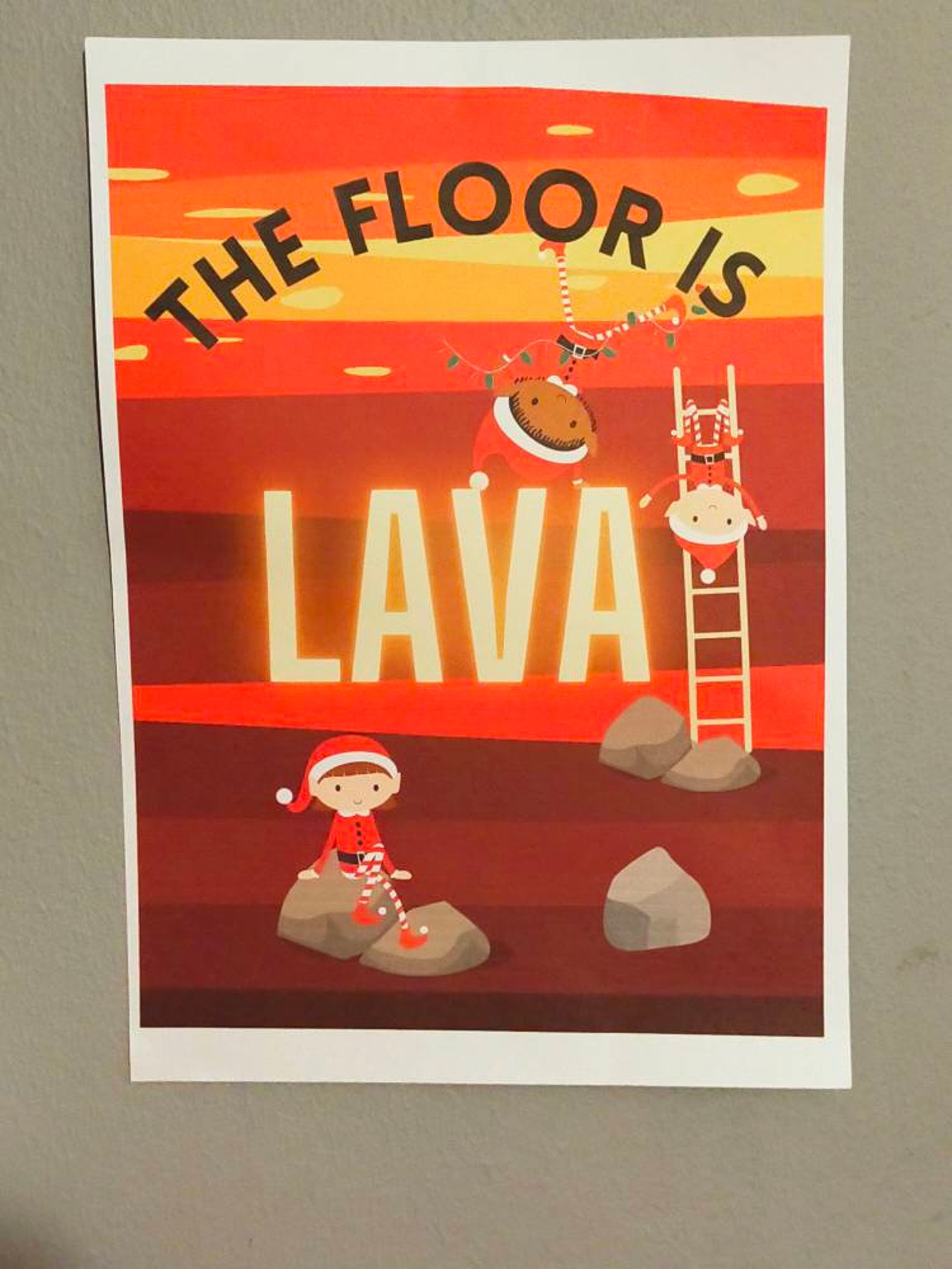 Elf Props Printable the Floor is Lava Sign Digital File. - Etsy