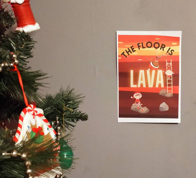 Elf Props Printable the Floor is Lava Sign Digital File. - Etsy