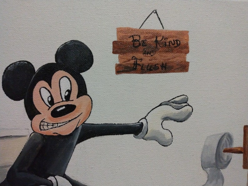 Mickey Mouse Funny Bathroom Sign - Etsy Ireland