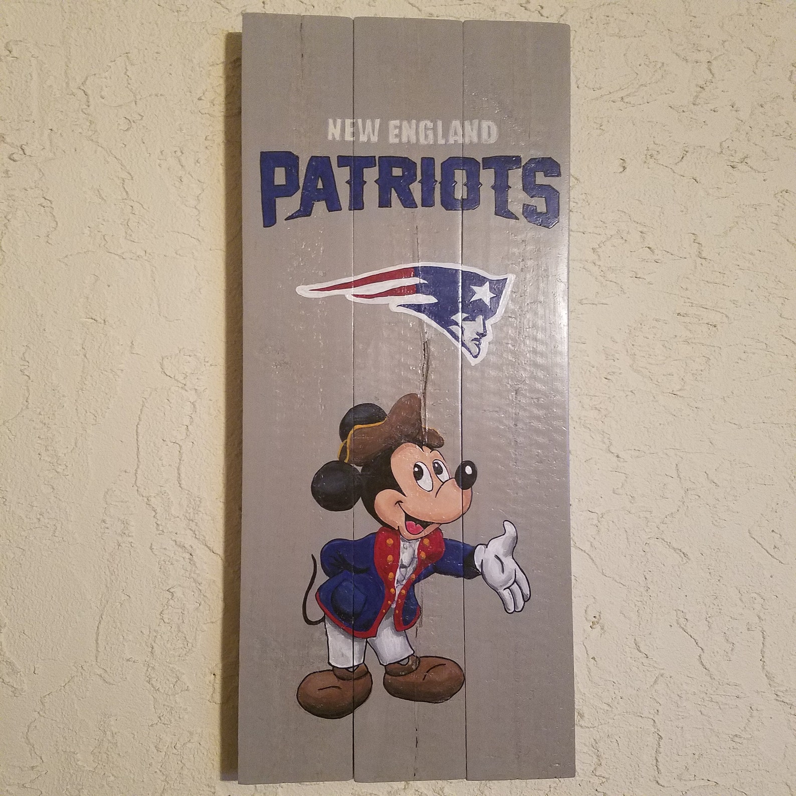 Disney Mickey Mouse New England Patriots Sign Wooden - Etsy