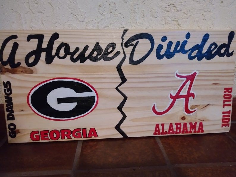 House Divided Spouses Divided Wooden Sign Painted - Etsy