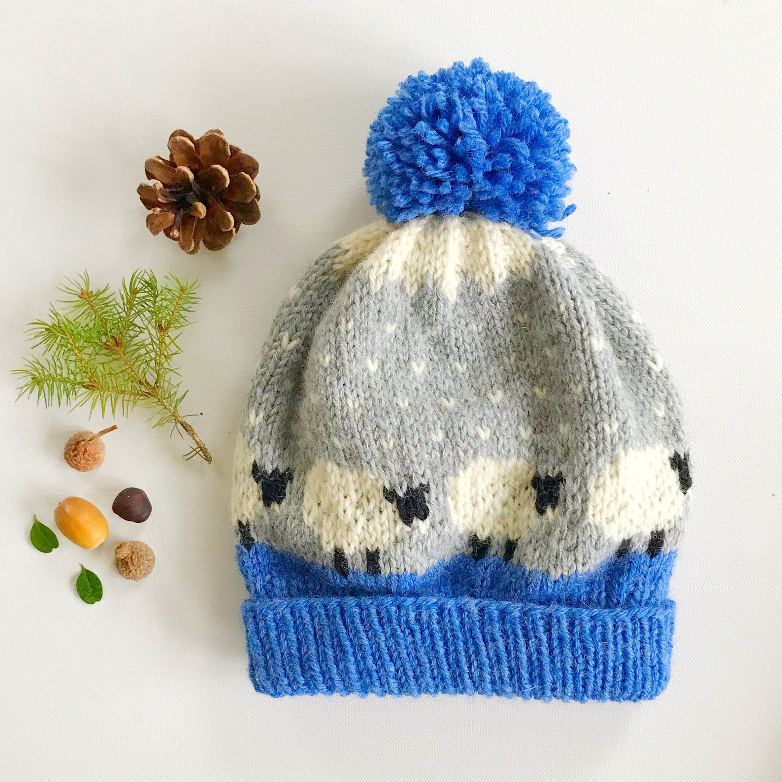 Hat Knitting Pattern Sheep Hat Knit Beanie Sized | Etsy UK