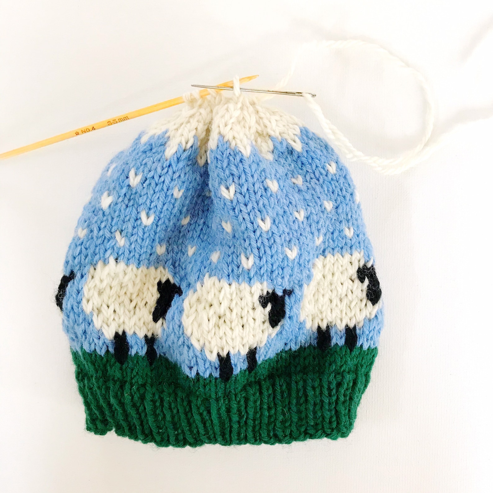 Hat Knitting Pattern Sheep Hat Knit Beanie Sized | Etsy UK