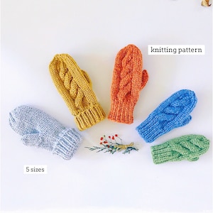Knitting Pattern*pdf*- Easy Bulky Cable Mittens- DPN Mitten Pattern ...