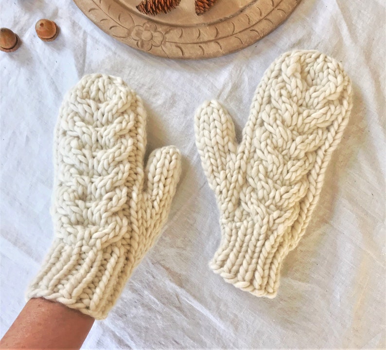 Chunky Cable Mitten Knitting Pattern: Adult Size (PDF Pattern) - Etsy