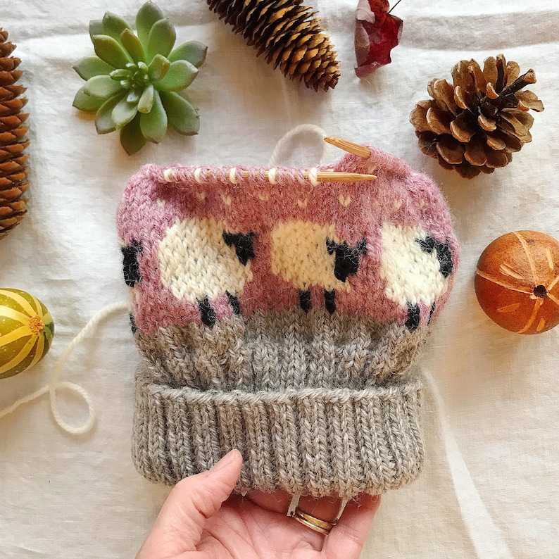 Hat Knitting Pattern Sheep Hat Knit Beanie Sized | Etsy UK