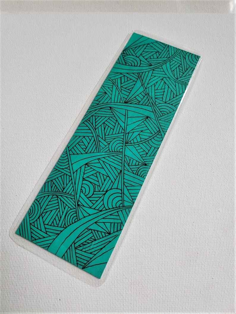 Acrylic Paint With Abstract Line Art Laminated Bookmarks - Etsy