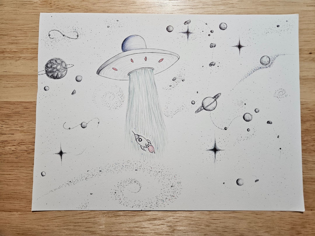 9 × 12 Space Pen Drawing - Etsy