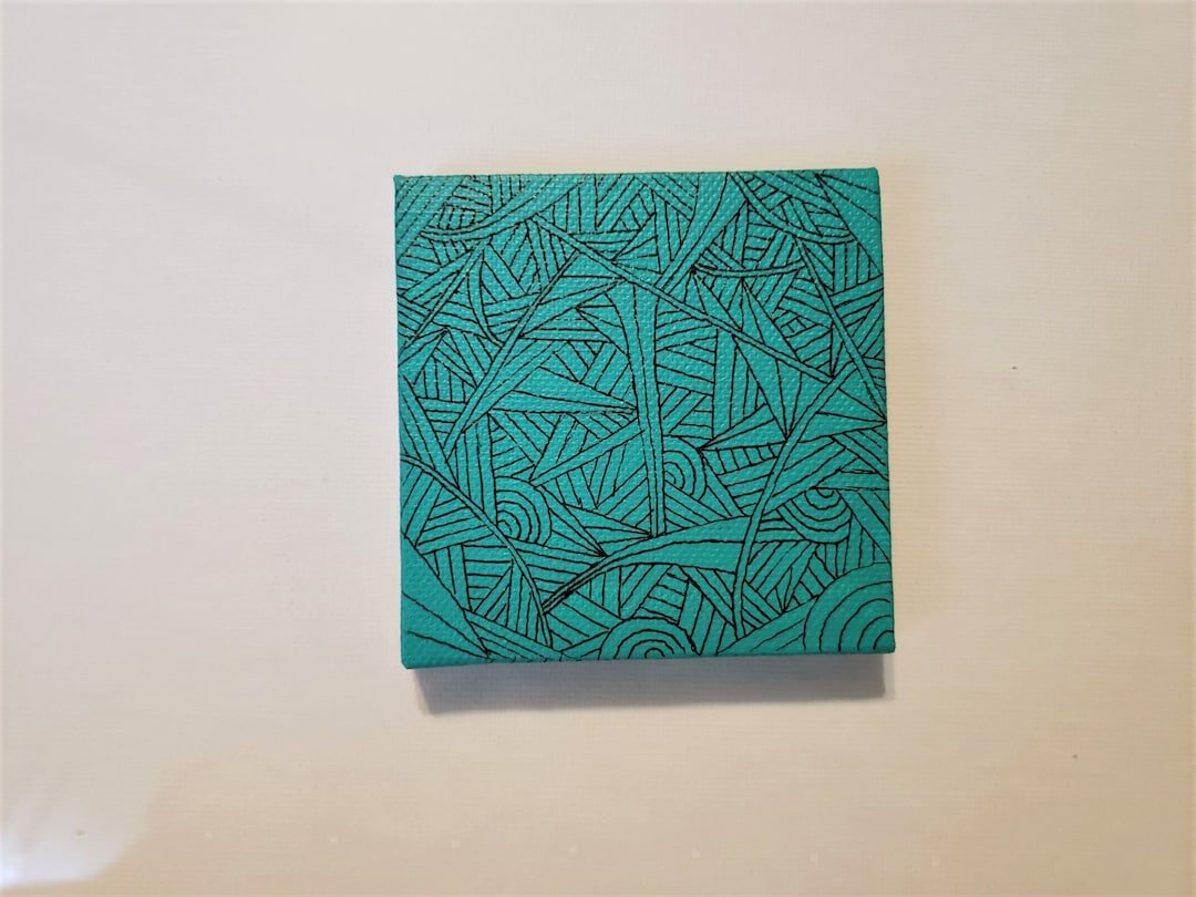 3 X 3 Mini Line Art Abstract Acrylic Painting - Etsy