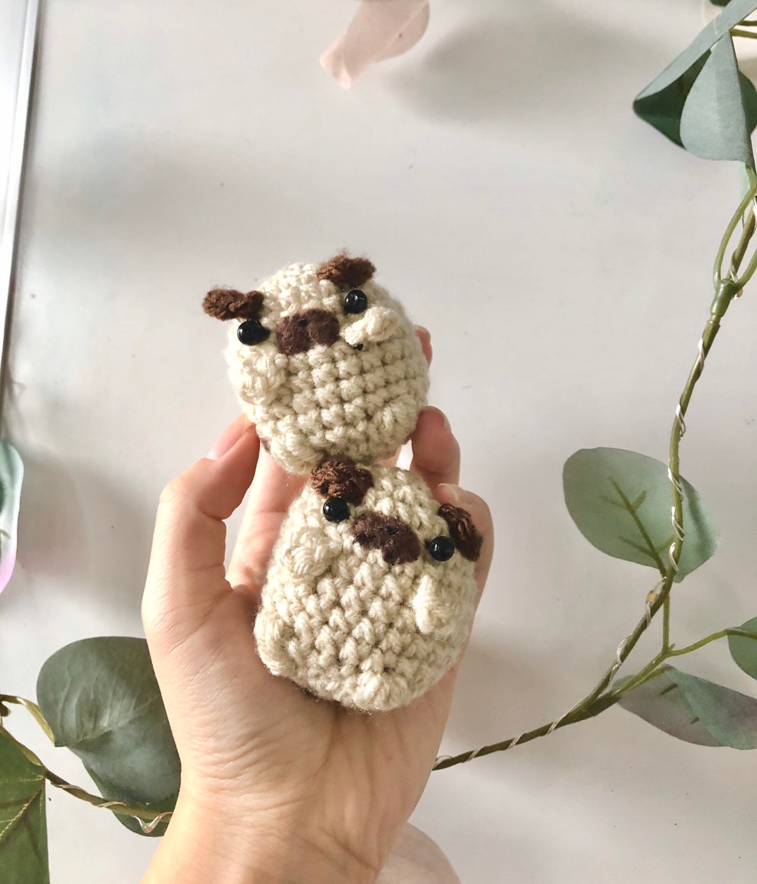 Mini Pug Plush (with Keychain Option) - Etsy