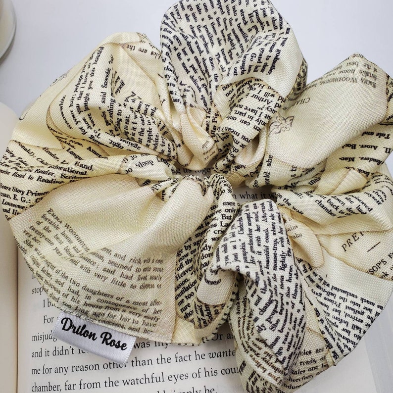 Aged Book Pages Cotton Scrunchie Book Cotton Hair Scunchie - Etsy