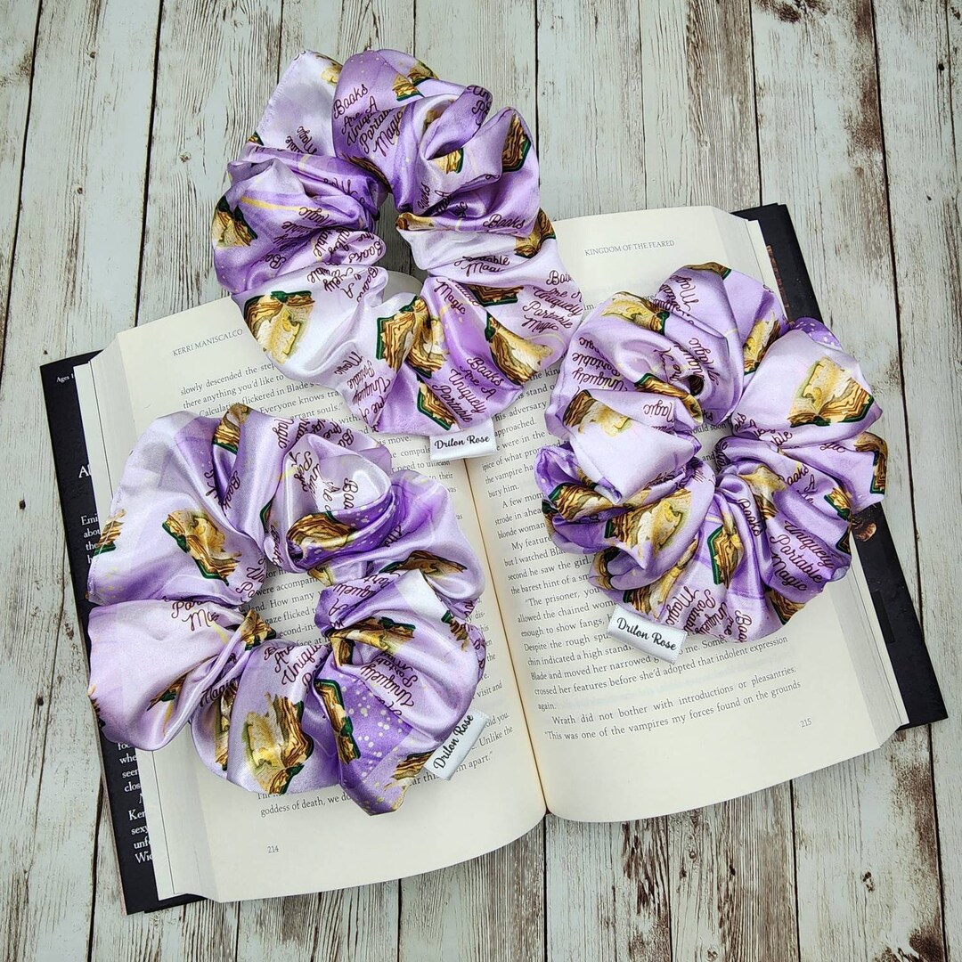Books Are a Uniquely Portable Magic Scrunchie - Satin Hair Scunchie ...