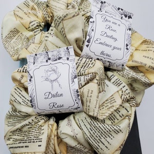 Aged Book Pages Cotton Scrunchie Book Cotton Hair Scunchie - Etsy