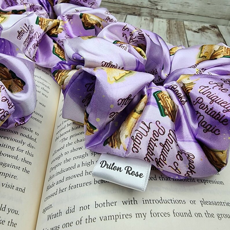 Book Quote Satin Scrunchie: "books Are a Uniquely Portable Magic" - Etsy