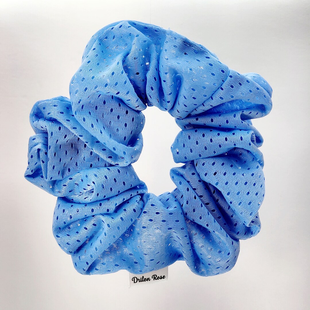 Baby Blue Jersey Scrunchie - Athletic Scrunchie - Sporty Hair Scunchie ...