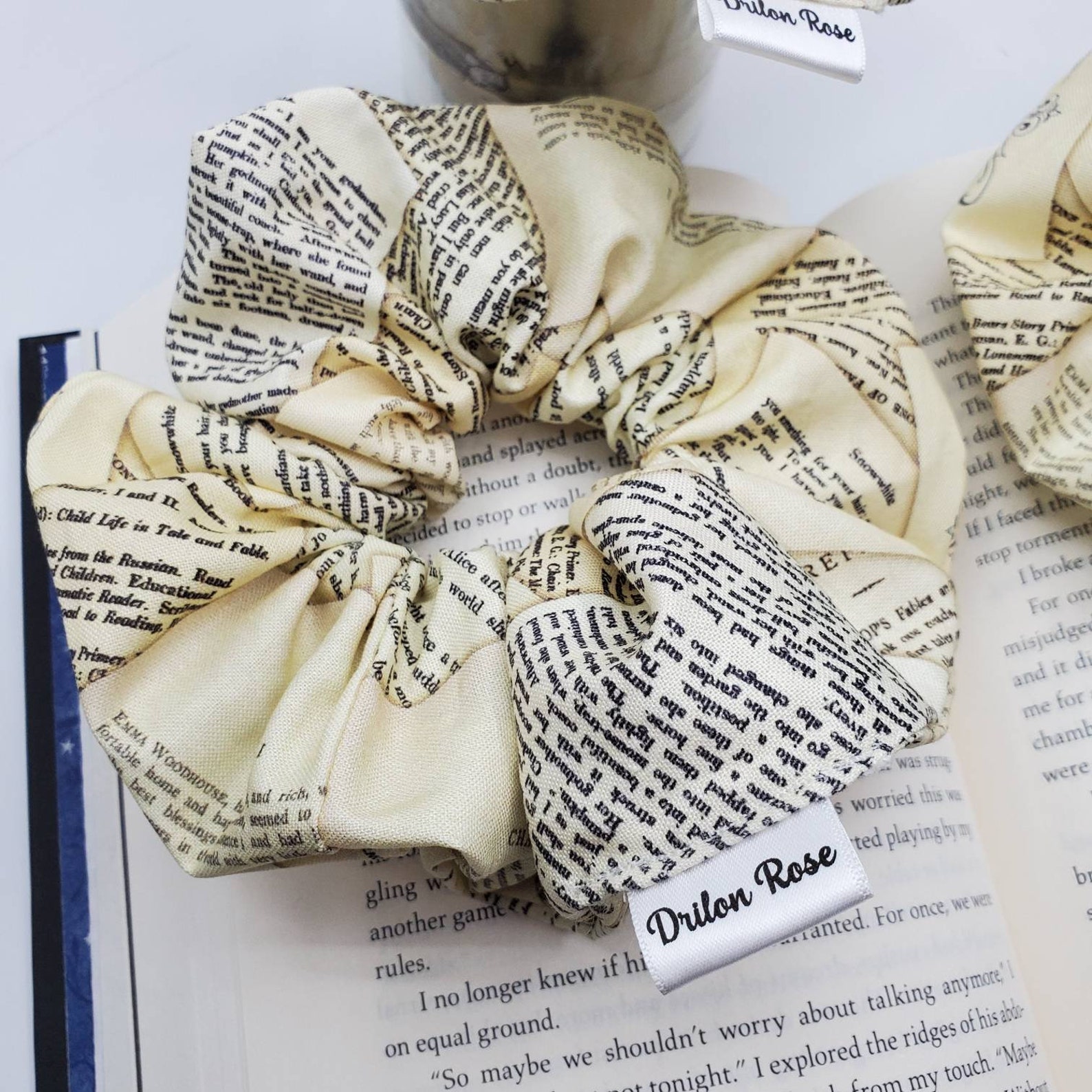 Aged Book Pages Cotton Scrunchie Book Cotton Hair Scunchie - Etsy