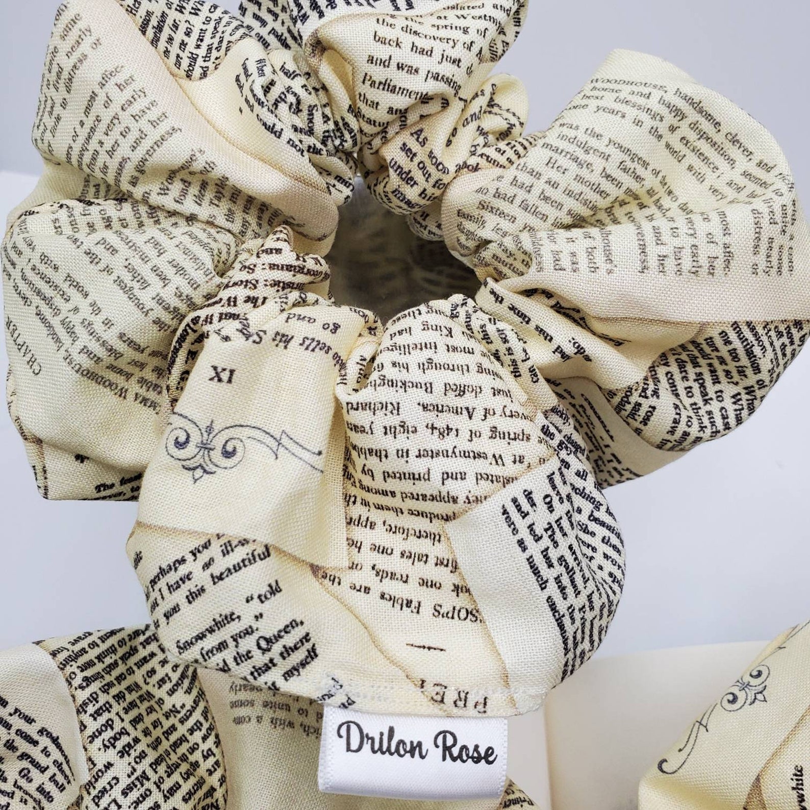 Aged Book Pages Cotton Scrunchie Book Cotton Hair Scunchie - Etsy