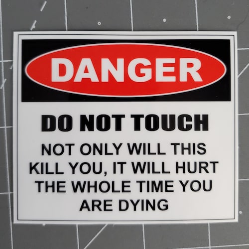 Funny Warning Label Sticker - Etsy