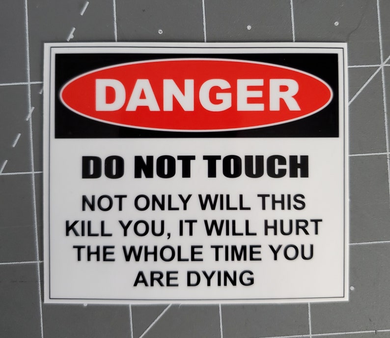 Funny Warning Label Sticker - Etsy