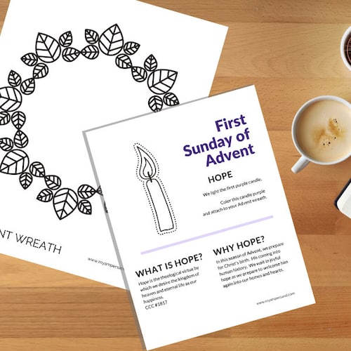 Advent Wreath Printable Activity Advent Catholic Digital - Etsy