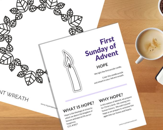Advent Wreath Printable Activity, Advent, Catholic, Digital File ...