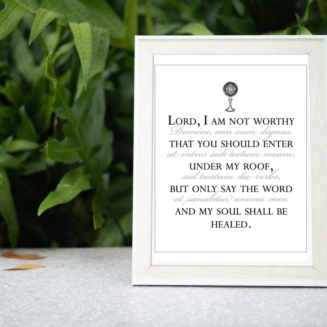 First Communion Gift, Lord I Am Not Worthy Prayer, Bible Quote (digital ...