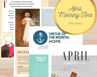 August Printable Morning Time Menu Catholic Digital File | Etsy