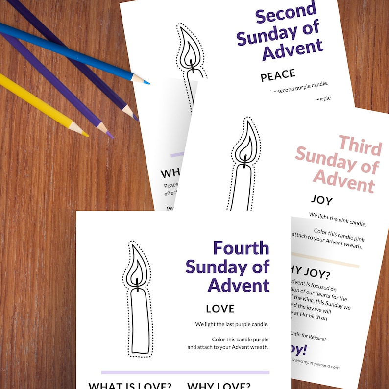 Advent Wreath Printable Activity, Advent, Catholic, Digital File ...