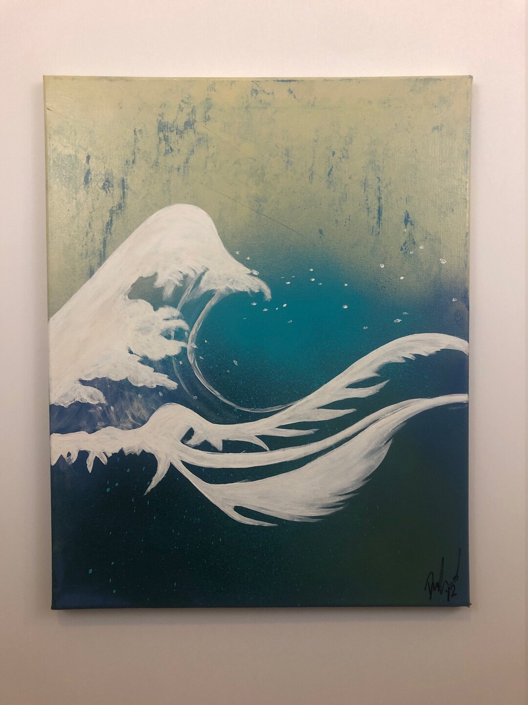 The Great Wave Acrylic and Spraypaint Painting - Etsy