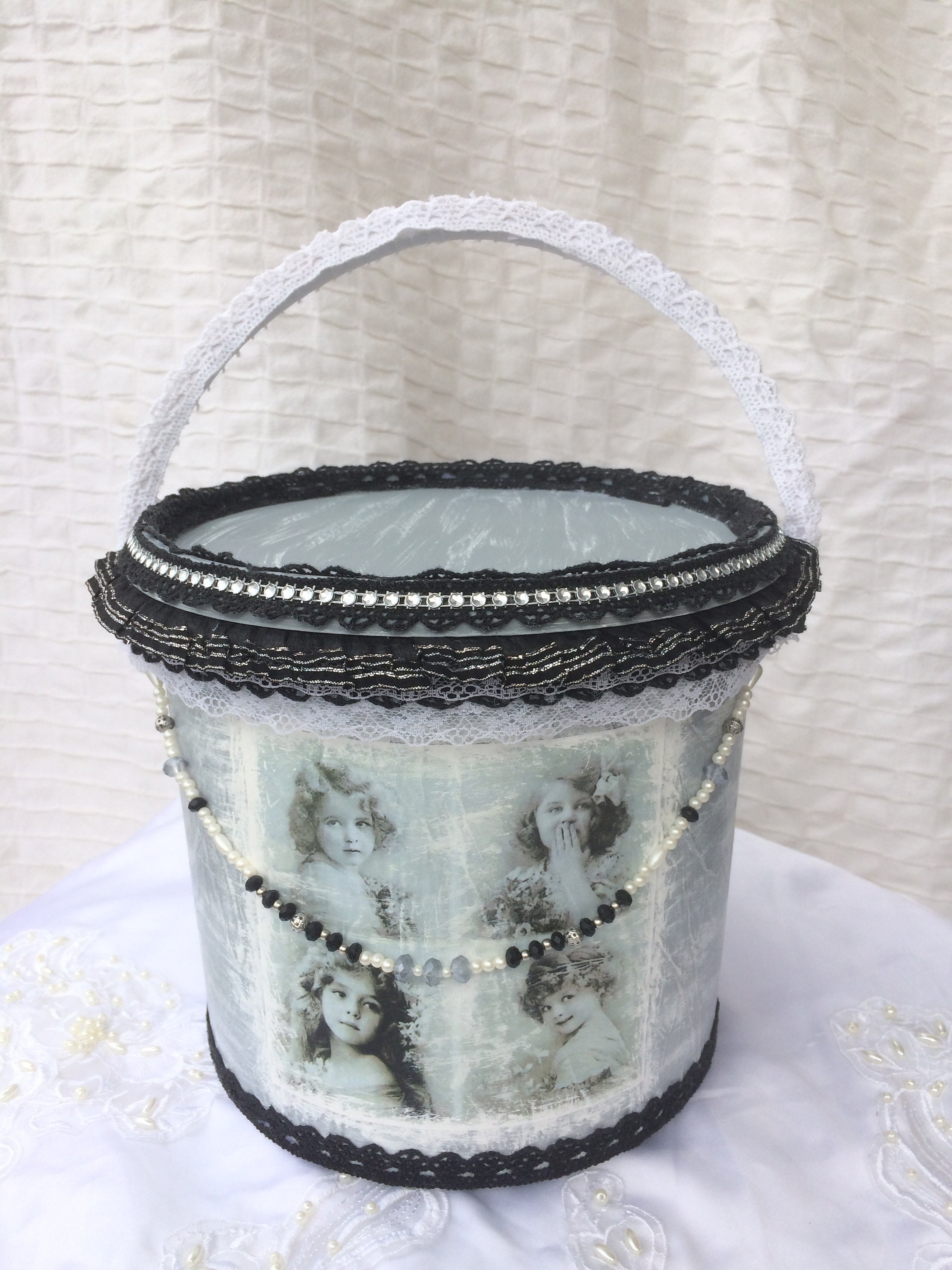 XL French Shabby Chic Storage Box/BucketVintage storage | Etsy