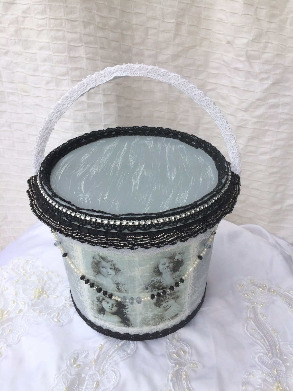 XL French Shabby Chic Storage Box/bucketvintage Storage | Etsy