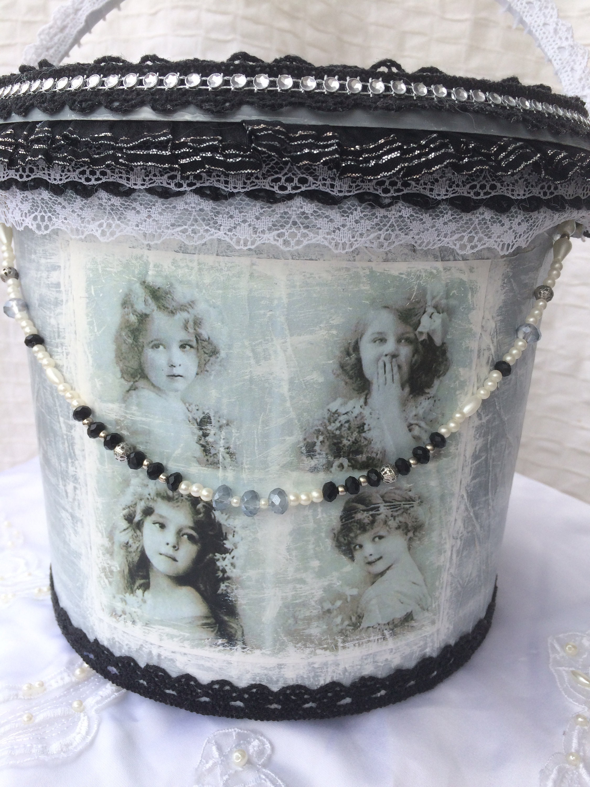 XL French Shabby Chic Storage Box/BucketVintage storage | Etsy