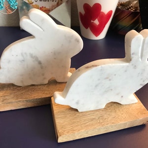 Marble Bunny Bookends - Etsy