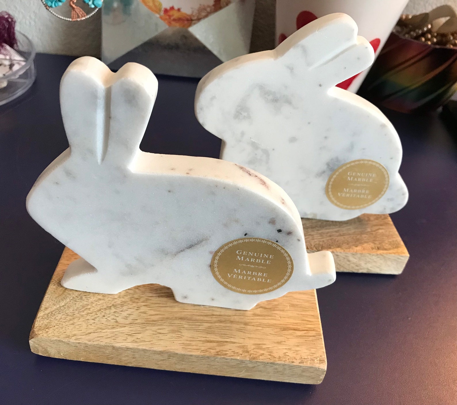 Marble Bunny Bookends - Etsy