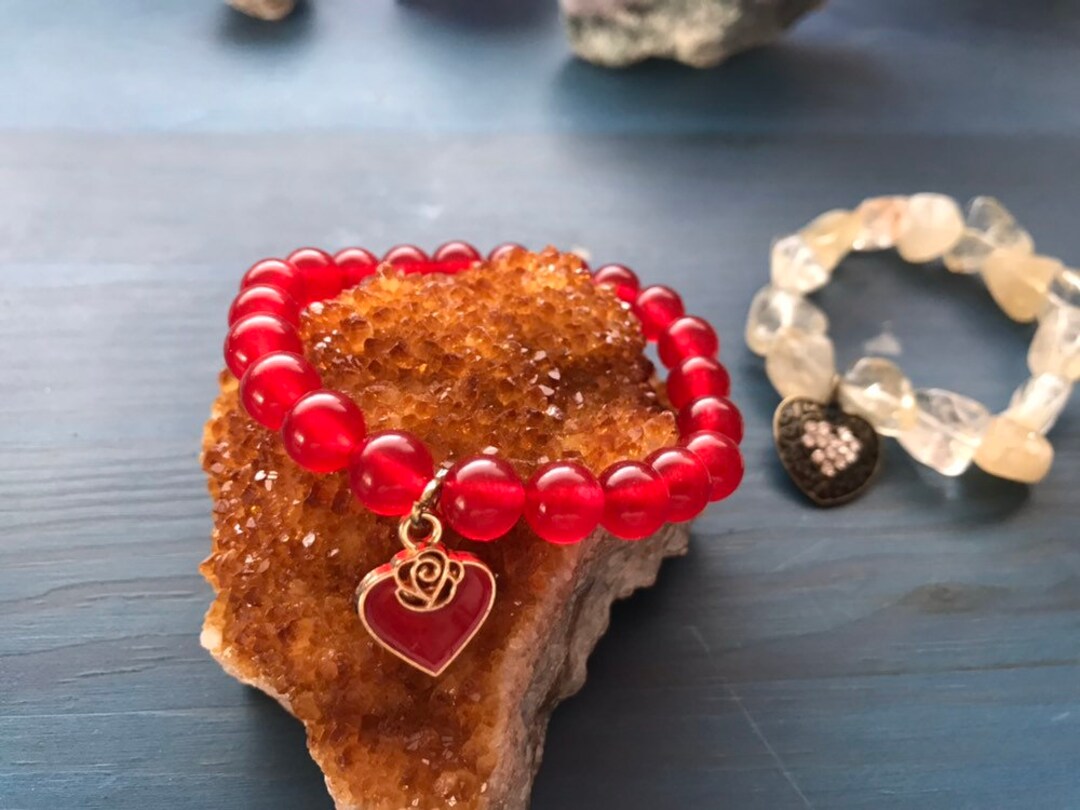Genuine Red Jade Stone Sustainable Handmade Bracelet - Etsy