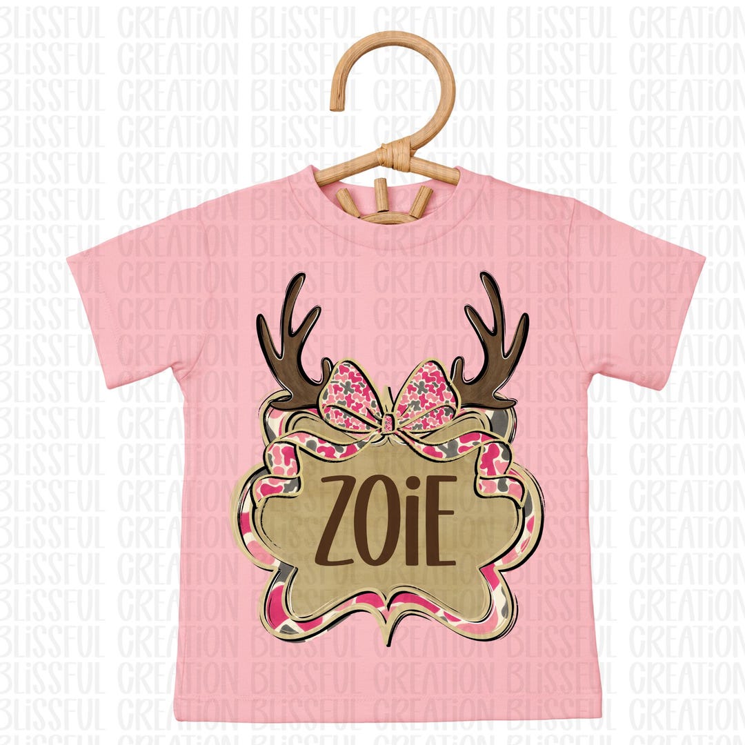 Pink Camo Name Plate | Croquette Bow PNG | Downloadable Image - Etsy