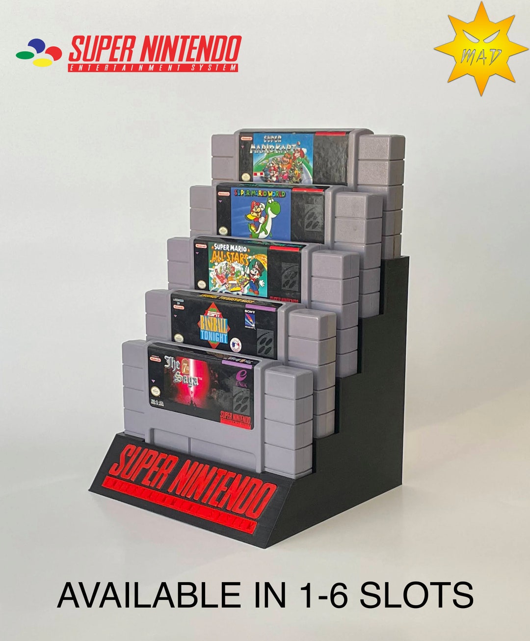SNES Stacked Game Cartridge Display Stand - Etsy