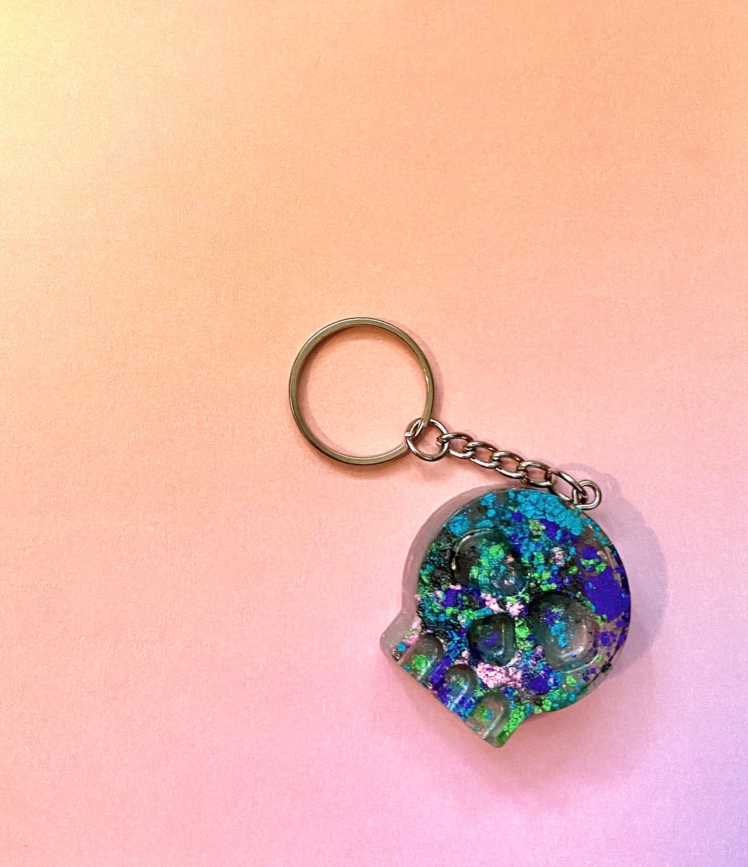 Galactic Powder Skull Keychain - Etsy